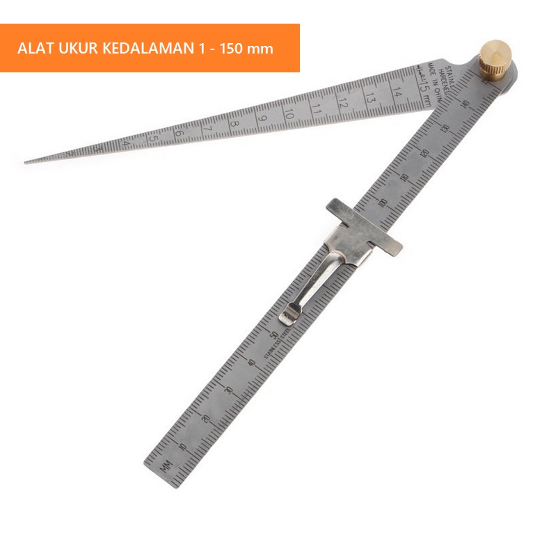 Jual Penggaris Mistar Lancip Alat Ukur Kedalaman Bor Tapper Gauge Taper ...