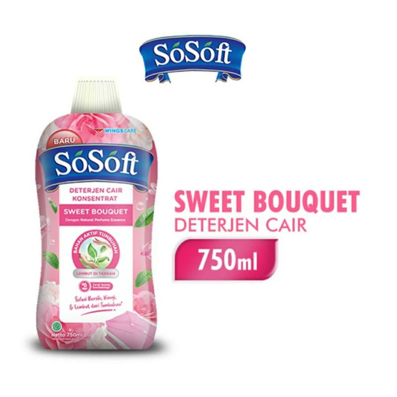 Jual Sosoft Detergent Cair kemasan botol 750ml | Shopee Indonesia