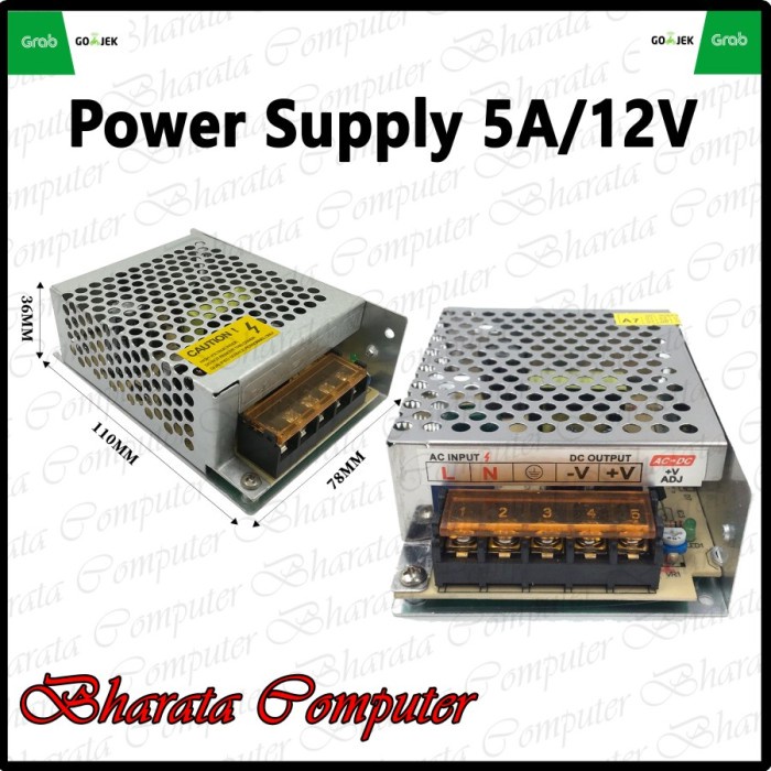 Jual Power Supply 5A 12V Berkualitas Internal PSU Jaring 12Volt 5Ampere ...