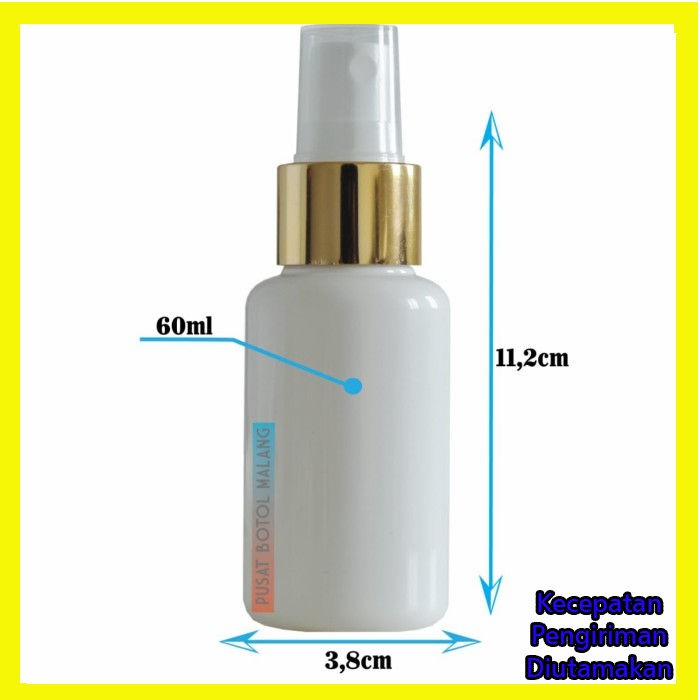 Jual Botol Sprayer 60ml Tubular spray halfcap (emas putih) | Shopee ...