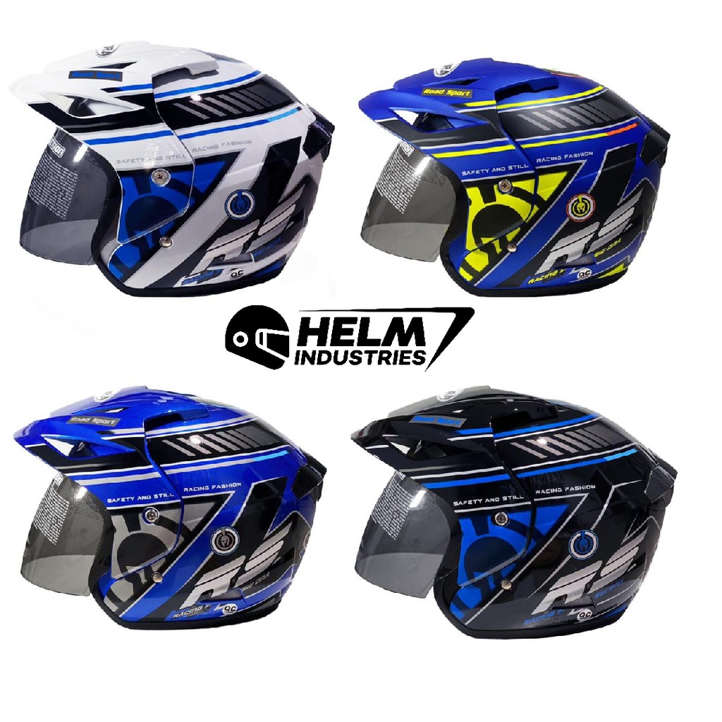 Jual Helm Motor Half Face Single Visor Road Sport SNI Kualitas Premium ...