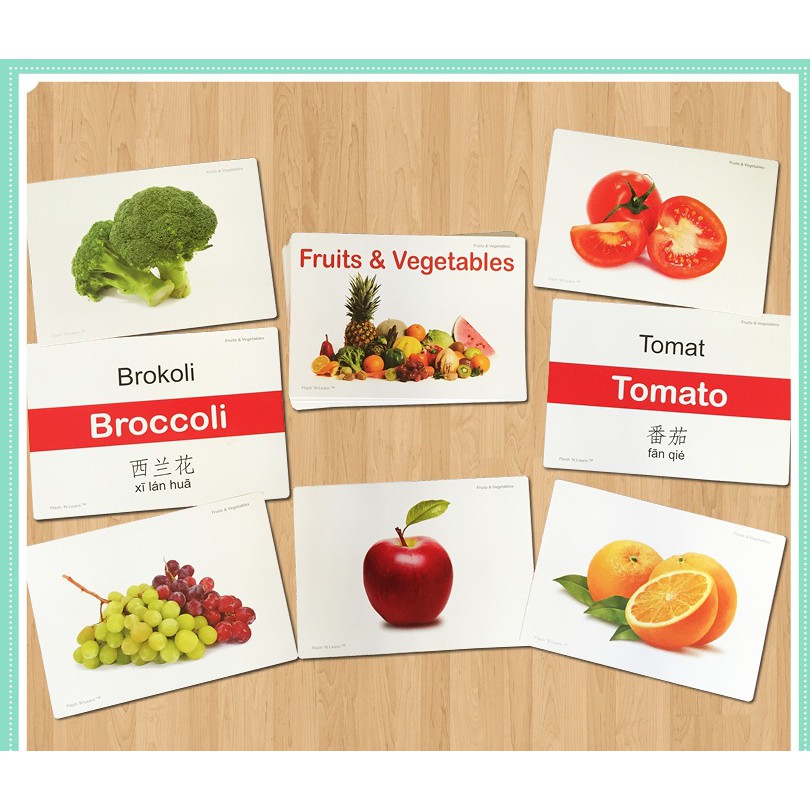 Jual FLASHCARD GIANT THEME FRUIT&VEGETABLES SIZE A5 | Shopee Indonesia