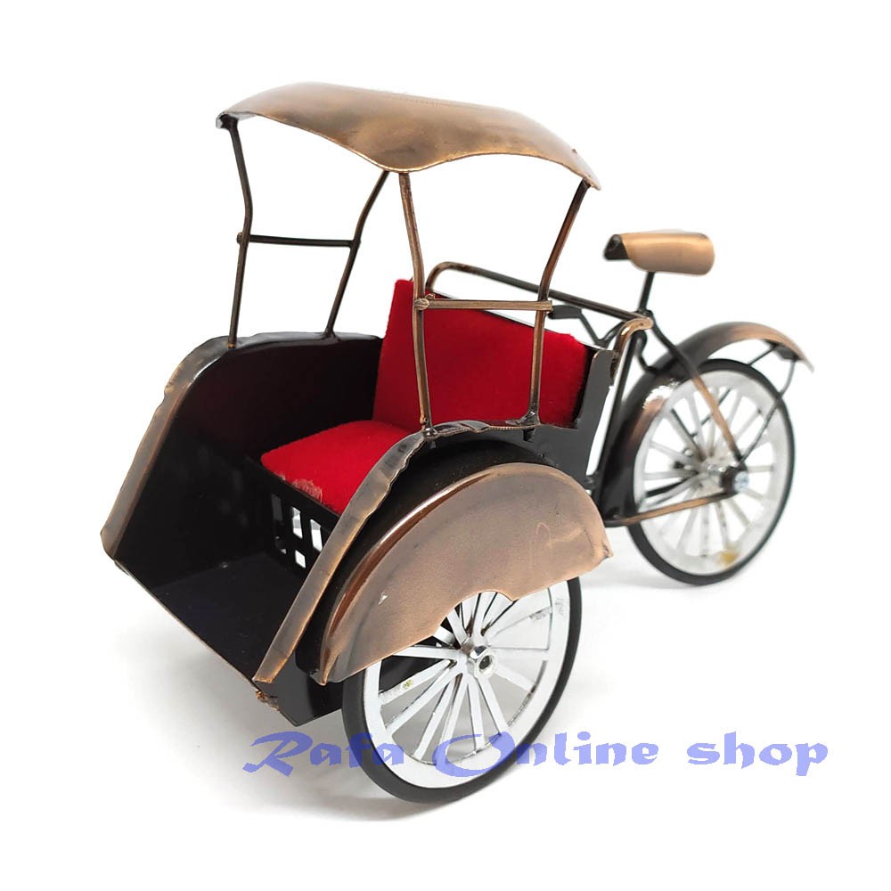 Jual Miniatur Diecast Becak Besi Ukuran Mini 18x7x12 cm | Shopee Indonesia
