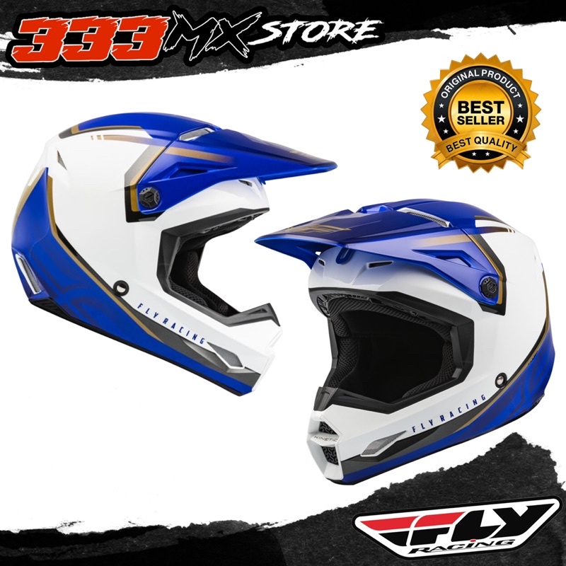 Jual HELM FLY KINETIC VISION BLUE 2023 HELM OFFROAD FLY KINETIC VISION ...