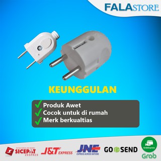 Jual Steker Colokan Listrik Arde Bulat Pipih Merk Erke atau Dutron ...