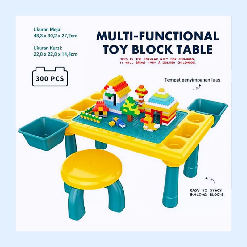 Jual Mainan Edukasi Anak Multifunctional Toy Block Table Meja Belajar ...