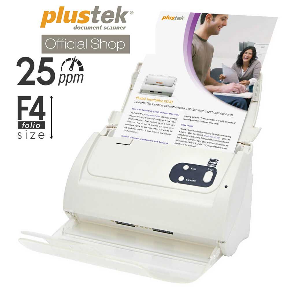 Plustek Scanner SmartOffice PS283 - 25 Lembar/menit (F4/Folio) | Shopee ...