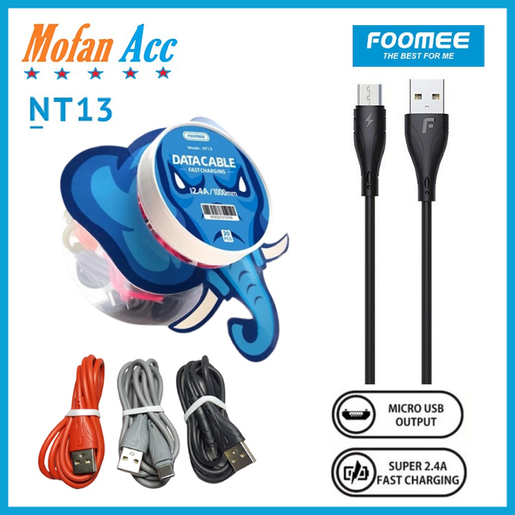 Jual Kabel Data Micro USB FOOMEE NT13 100Cm Cable Charger Casan Android ...