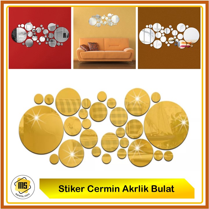 Jual Stiker Cermin Akrilik Bulat Mirror Wall Sticker | Shopee Indonesia
