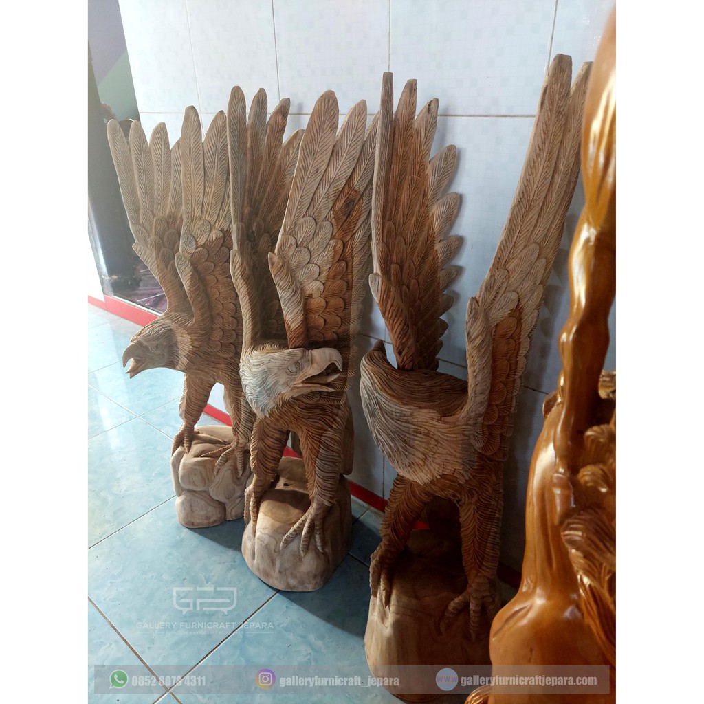 Jual Koleksi Patung Burung Elang Kayu Jati - 90cm | Shopee Indonesia