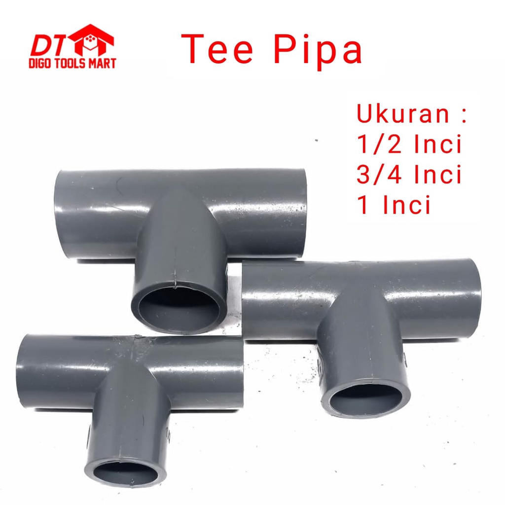 Jual Tee Pipa PVC 1/2 Inci 3/4 Inci 1 Inci Sambungan T Pipa Paralon Indonesia|Shopee Indonesia