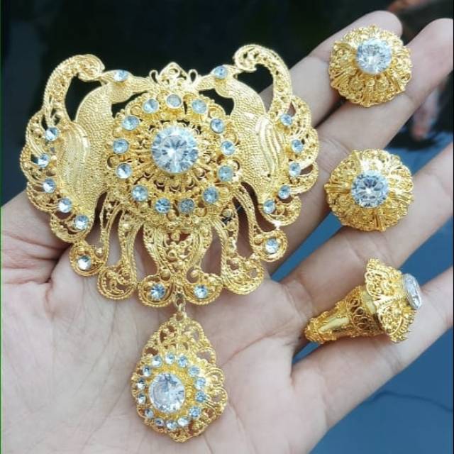 Jual bros alpaka bali motif burung glenter | Shopee Indonesia