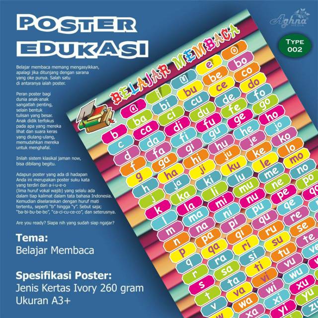 Jual Poster Pendidikan terlaris Belajar membaca berdesign menarik ...