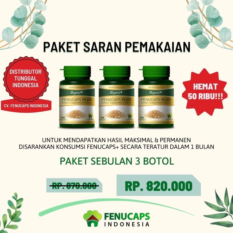 Jual FENUCAPS PLUS 3 BOTOL (PAKET HEMAT) | Shopee Indonesia
