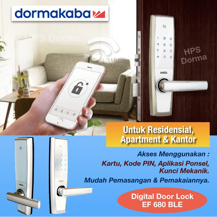 Jual Digital Door Lock dorma kaba EF 680 BLE Indonesia|Shopee Indonesia
