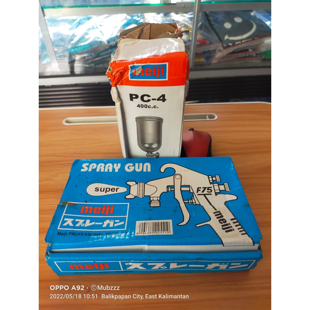 Jual SPRAY CAT / SPRAY GUN F75 MEIJI / ALAT PISTOL SEMPROT TABUNG ATAS ...