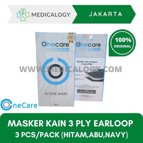 Jual Masker Kain 3 Ply Earloop Onecare Standar SNI Isi 3 Pcs Per Pack ...