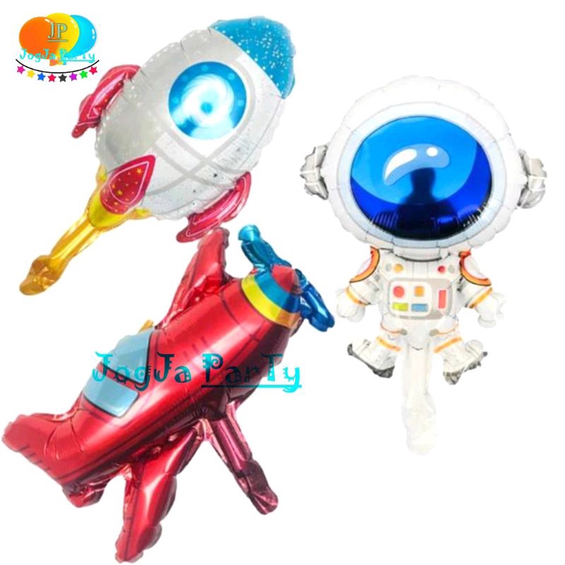 Jual balon astronot mini balon roket mini balon pesawat balon karakter ...