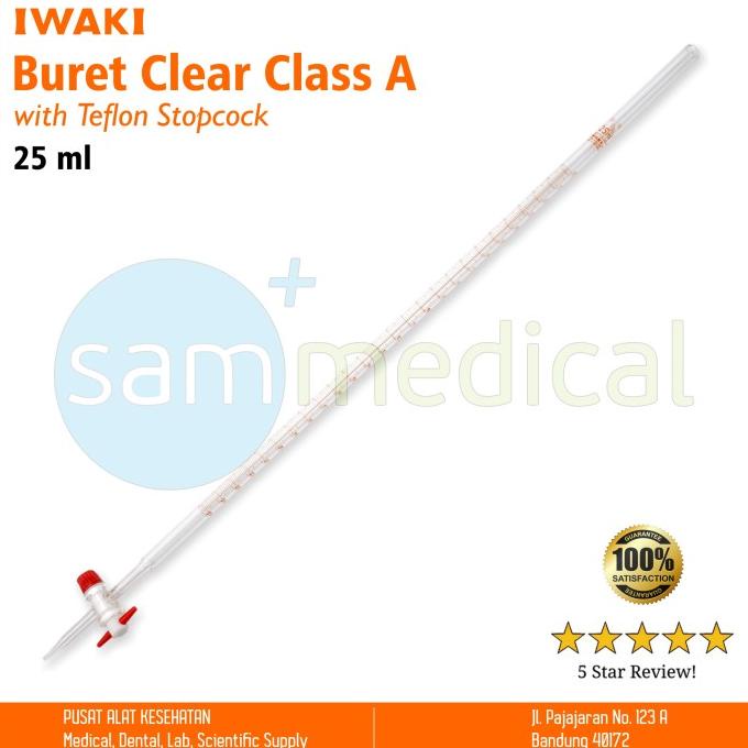 Jual Iwaki Buret / Burette Clear Class A With Teflon Stopcock 25Ml | Shopee Indonesia
