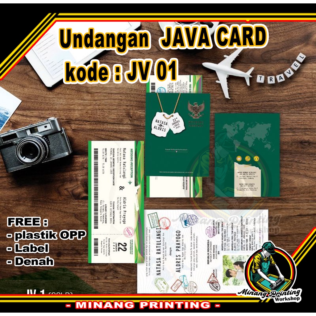 Jual Cetak Undangan Java Card Wedding Pasport / Undangan Pernikahan ...
