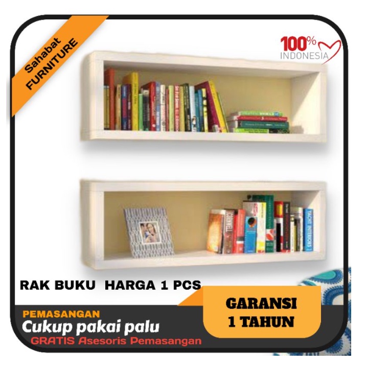 Jual Rak buku kubus panjang 50 cm lebar 12 cm | Shopee Indonesia