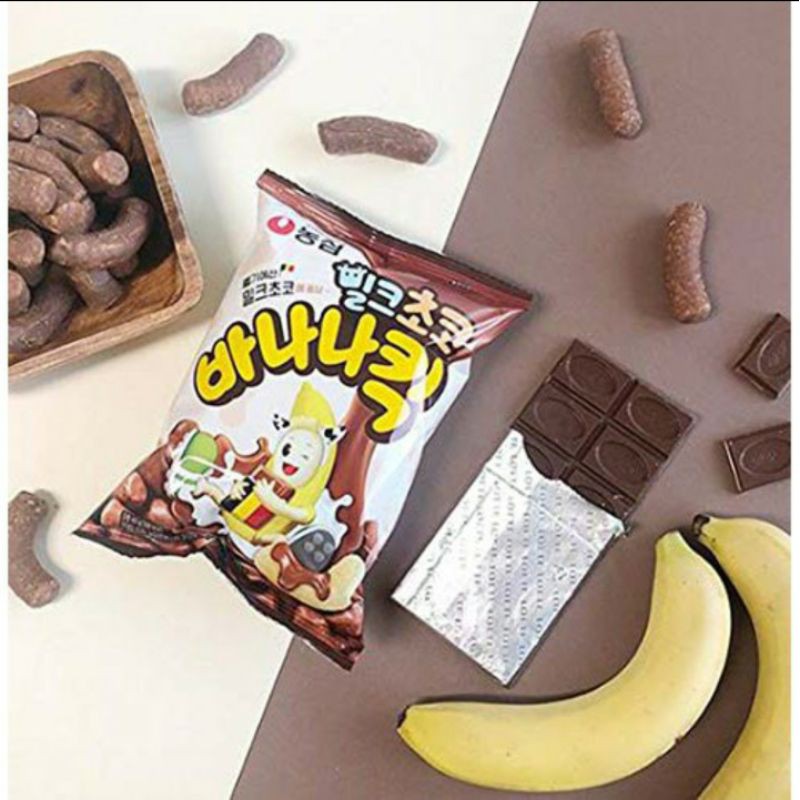 Jual Nongshim Choco Banana Kick Keripik Pisang Chocolate Snack Korea ...