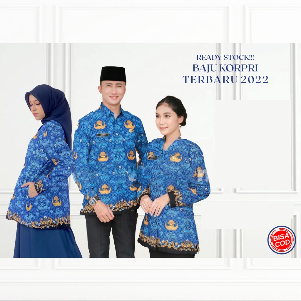 Jual Baju Korpri Terbaru 2022 pria wanita Seragam Batik korpri Baru Asn pns Tanpa Furing ...