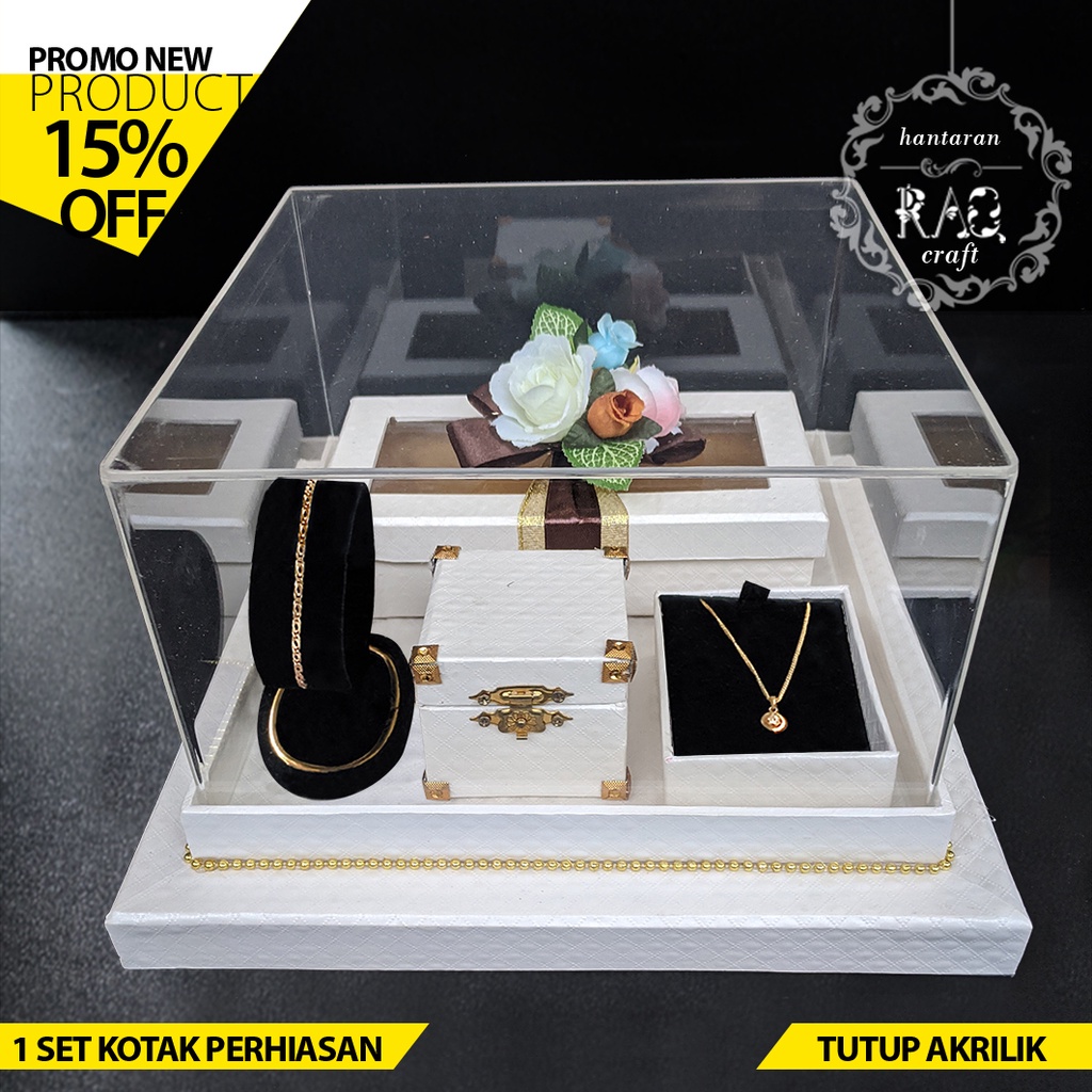 Jual KOTAK MAHAR PERHIASAN TUTUP AKRILIK, KOTAK UANG SESERAHAN, CINCIN ...