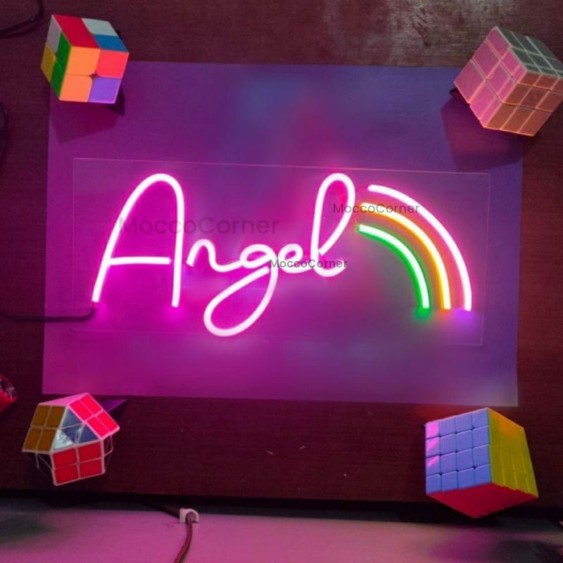 Neon Flex Lampu Neon Custom Nama Neon Sign 4 Huruf / neon sign custom ...