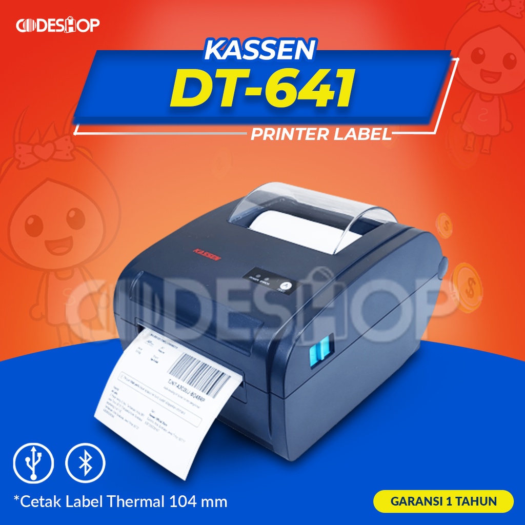 Jual Barcode Printer KASSEN DT641 Cetak Label Pengiriman Resi SHOPEE A6 ...