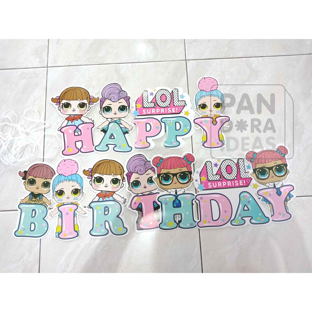 Jual LOL Character Happy Birthday Garland Paper Bunting/Banner Ulang ...