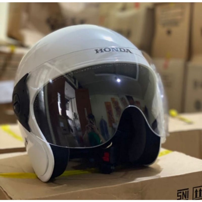 Jual HELM MOTOR SNI ORIGINAL HONDA GENIO HALF FACE HELM DEWASA | Shopee ...