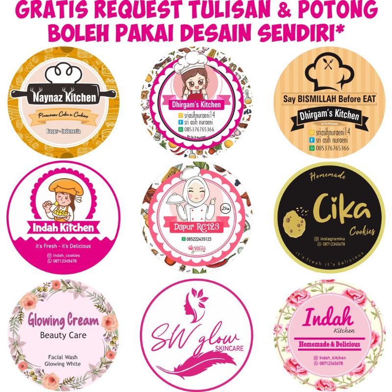 Jual STIKER LABEL STIKER LOGO CUSTOM BAHAN PREMIUM GLOSSY | Shopee ...