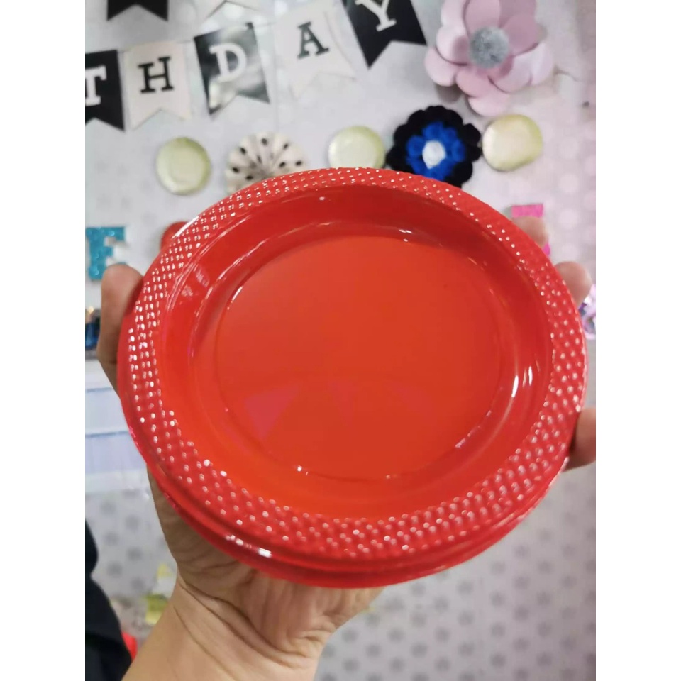 Jual 10 Pcs Piring plastik/piring kue ulang tahun plastik diameter 14cm ...
