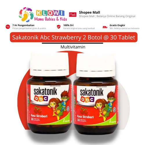 Jual Sakatonik Abc Rasa Strawberry Isi 30 Tablet, Multivitamin Untuk ...