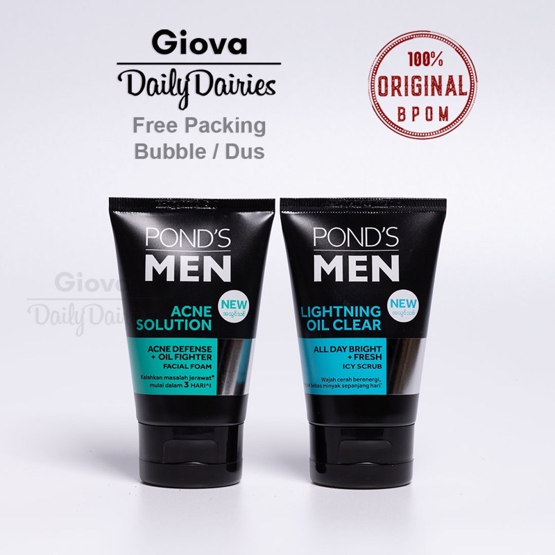 Jual Ponds men acne solution defense oil fighter facial foam lightning ...