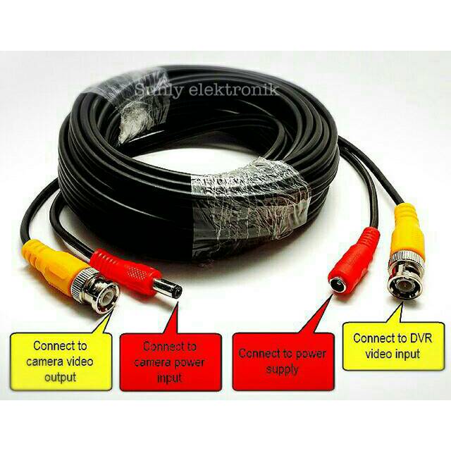 Kabel camera cctv jadi siap pake tebal 15 meter / Kabel cctv 20m 20 ...