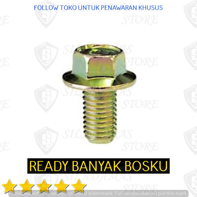 Jual 7 pcs M6x12 Flange Bolt Kuning (Baut Topi) | Shopee Indonesia