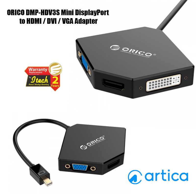 Jual Orico DMP-HDV3S Mini DisplayPort to HDMI / DVI / VGA Adapter ...