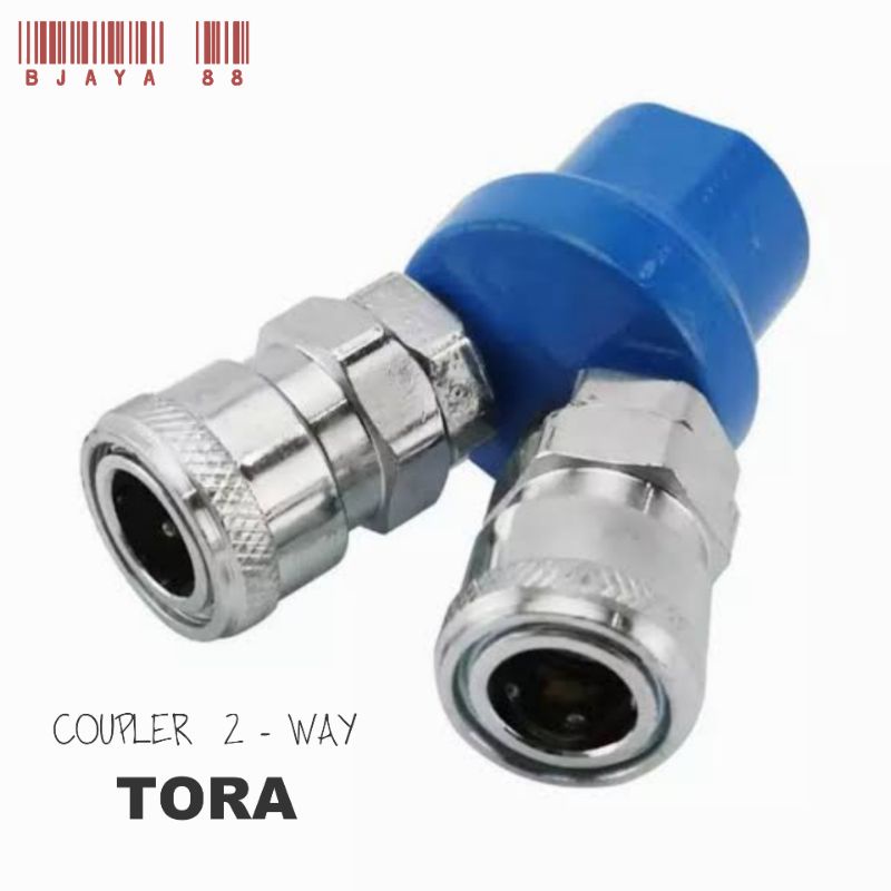 Jual TORA QUICK COUPLER 1/4" CABANG 2 / 2 PAS COUPLING SELANG ANGIN ...