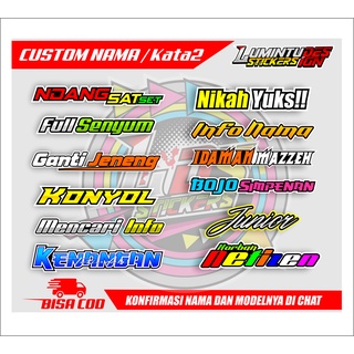 Jual Sticker Custom Nama Kata Kata Bisa Request Sticker Racing Sticker ...