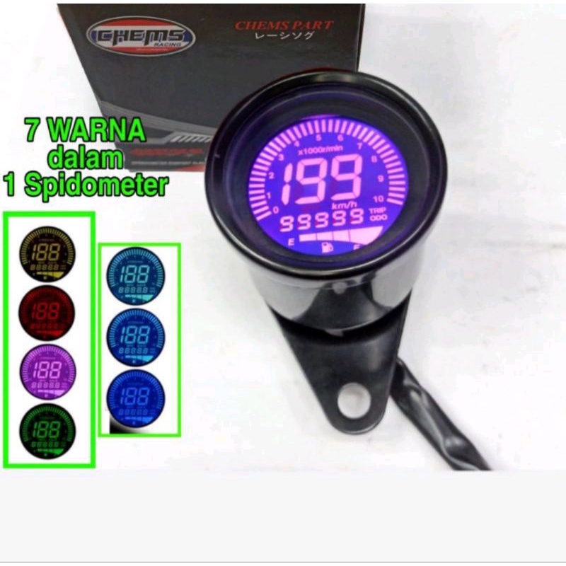Jual Takometer rpm speedometer bensin digital universal speedometer ...