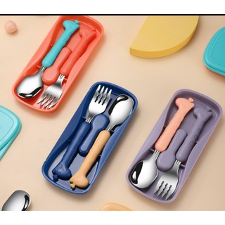 Jual Satu set sendok garpu makan anak kecil / satu set peralatan makan ...