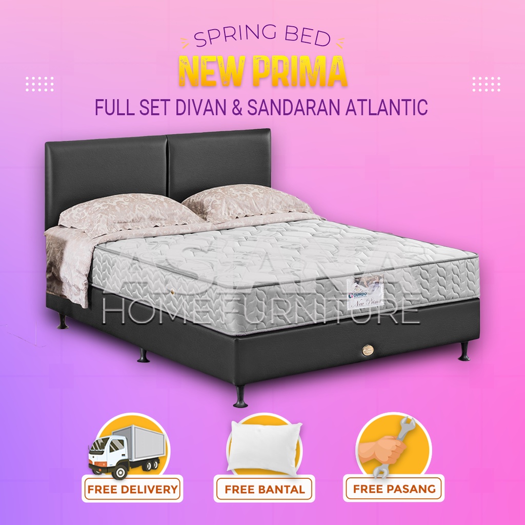 Jual Guhdo Spring Bed Kasur New Prima T25 FULL SET Divan Sandaran Atlantic 90x200 / 100x200 ...