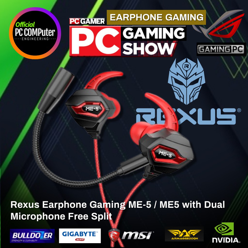 Jual Earphone Headphone Gaming EARPHONE GAMING REXUS EP3 DUAL DRIVER ...
