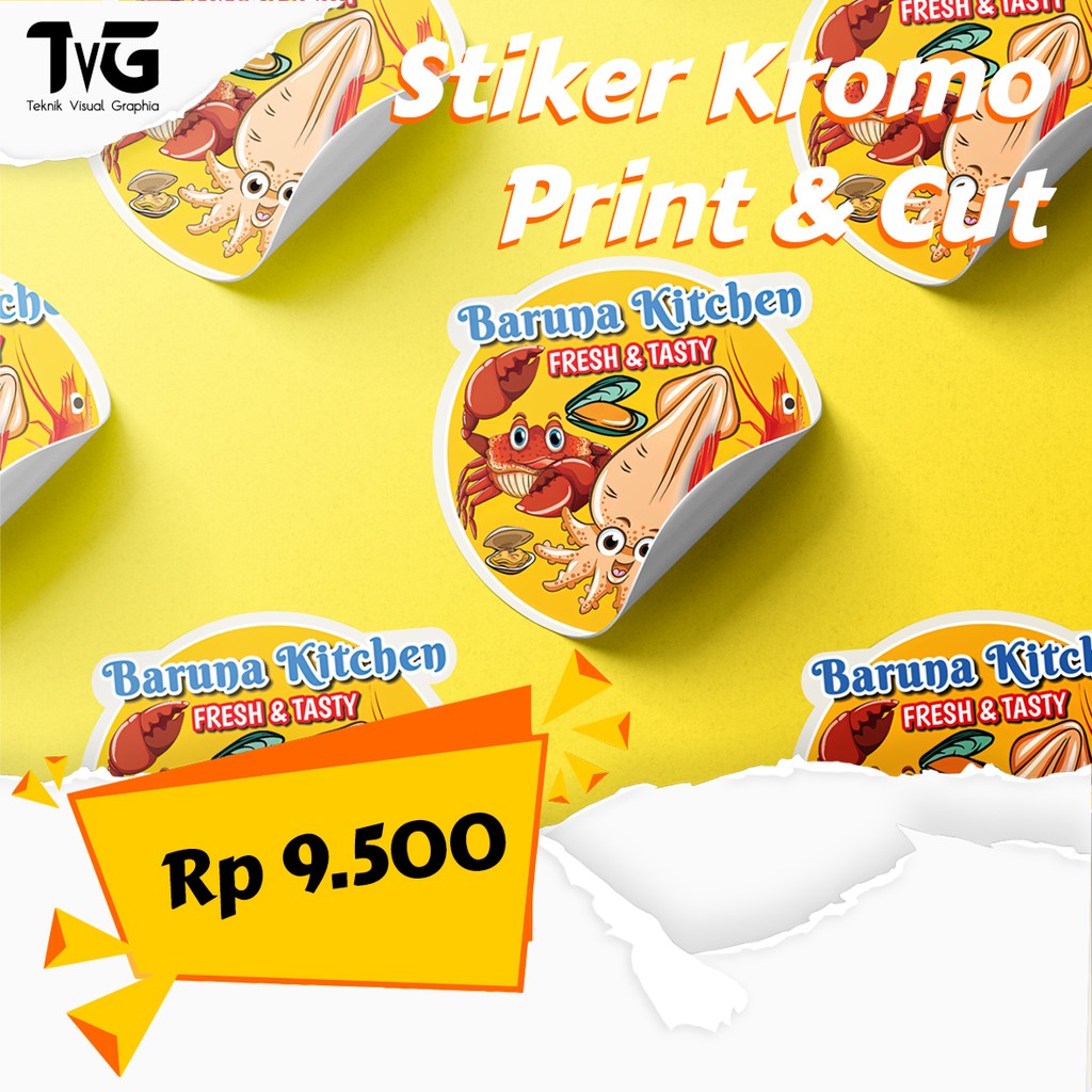 Jual Cetak Stiker Kromo / Chromo A3+ Label Kemasan Produk Makanan ...