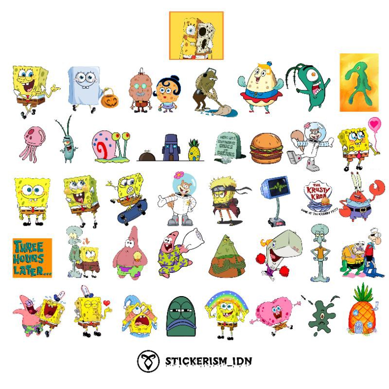 Jual STICKER / STIKER SPONGEBOB TAHAN AIR TEMPELAN LAPTOP DAN CASING HP ...