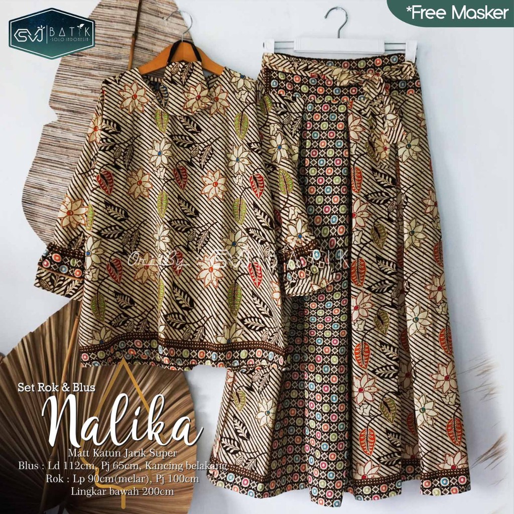 Jual BATIK SET WANITA KAMARA ELVIRA SEMI NALIKA PADI SETELAN BATIK ROK ...