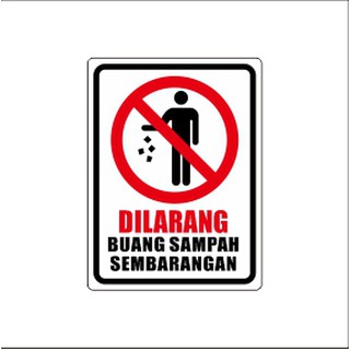 Jual Rambu Acrylic Dilarang Membuang Sampah Sembarangan Indonesia ...