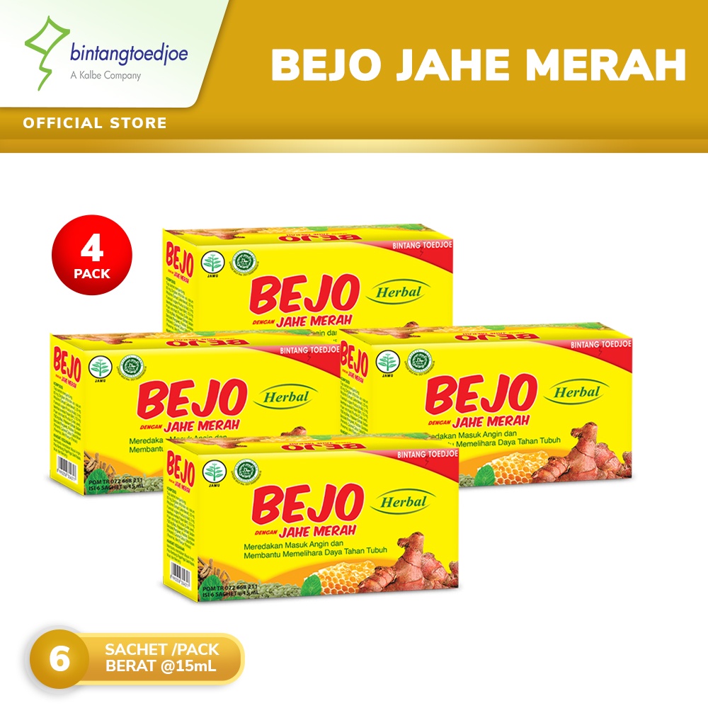 Jual Bejo Jahe Merah Sachet 4 Pack (48 Sachet) Indonesia|Shopee Indonesia